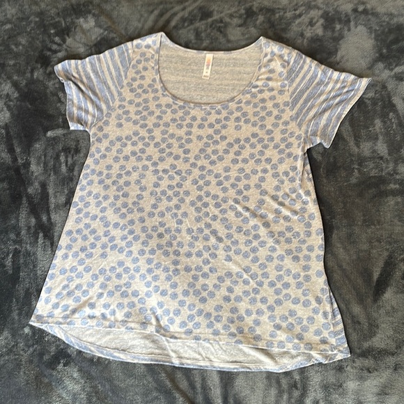 LuLaRoe | Tops | Lularoe Classic Tee Heathered Blue And Grey Dots And ...